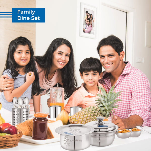 Family dinner set | Stainless steel dinner set | Shop Online – Neelam ...