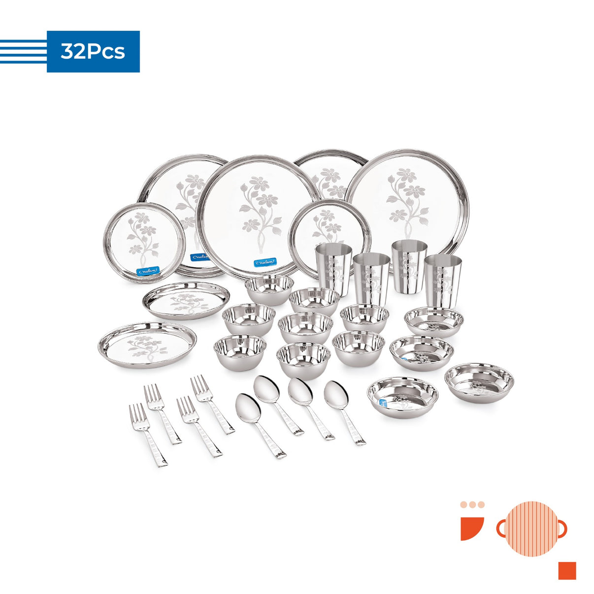 Family dinner set | Stainless steel dinner set | Shop Online – Neelam ...